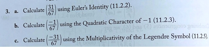 SOLVED: Calculate using Eulers Identity (11.2.2). using the Quadratic ...
