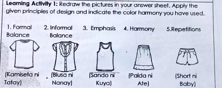 SOLVED: Pasagot naman po, kailangan na e. Learning Activity I: Redraw the pictures in your ...