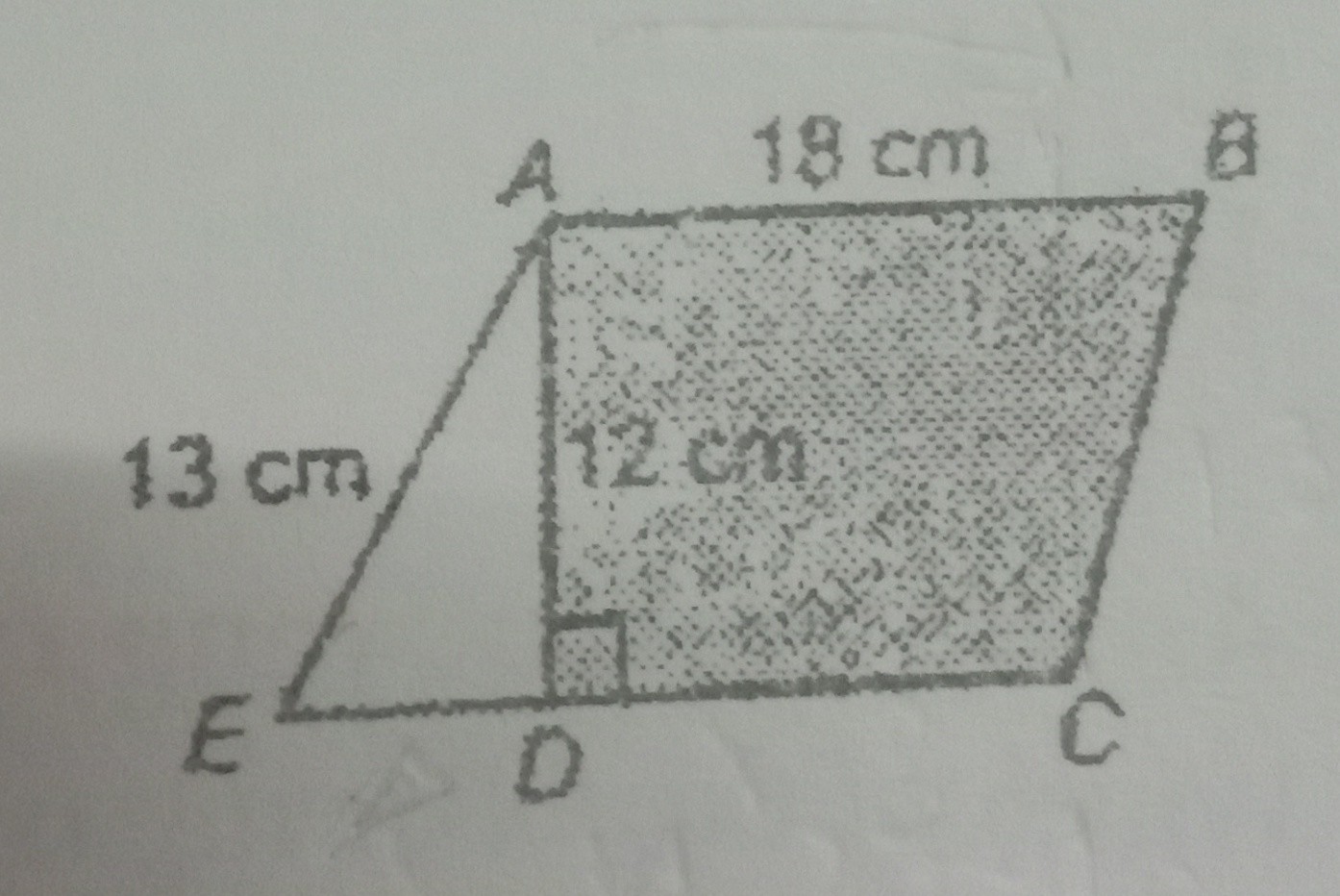 SOLVED: in the diagram, ABCE is a trapezium and EDC is a straight line ...