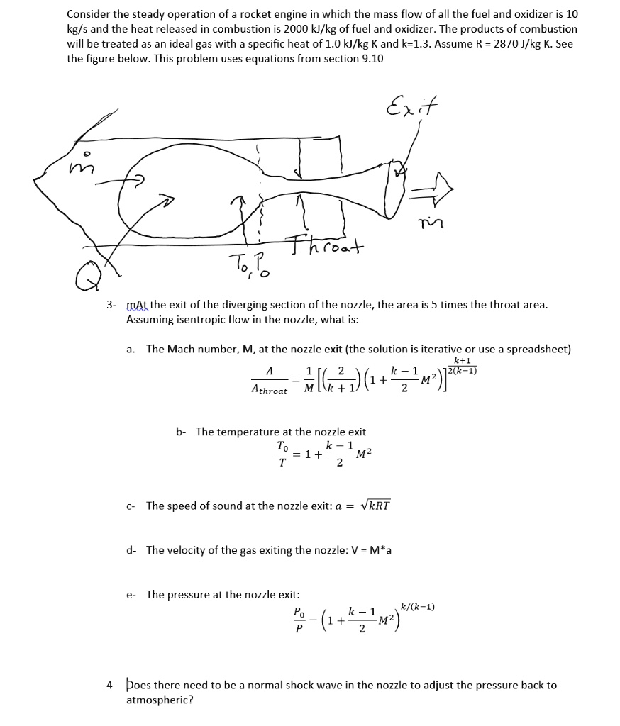 SOLVED: Consider the steady operation of a rocket engine in which the ...