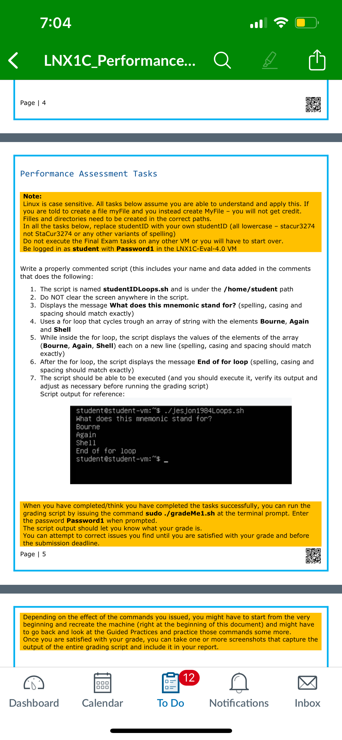 7:04 LNX1CPerformance... Page | 4 Performance Assessment Tasks Note ...