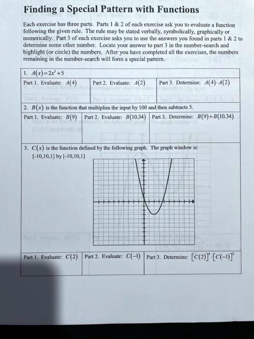 Solved Finding Special Patterns With Functions Each Exercise Has Three