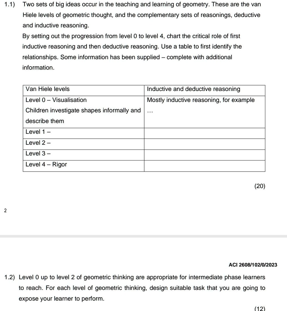SOLVED: Texts: 1.1) Two sets of big ideas occur in the teaching and ...