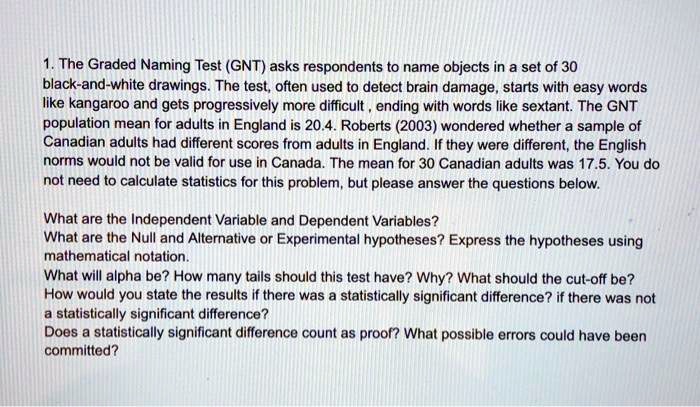 The Graded Naming Test Gnt Asks Respondents To Name Objects In A Set Of 30 Black And White