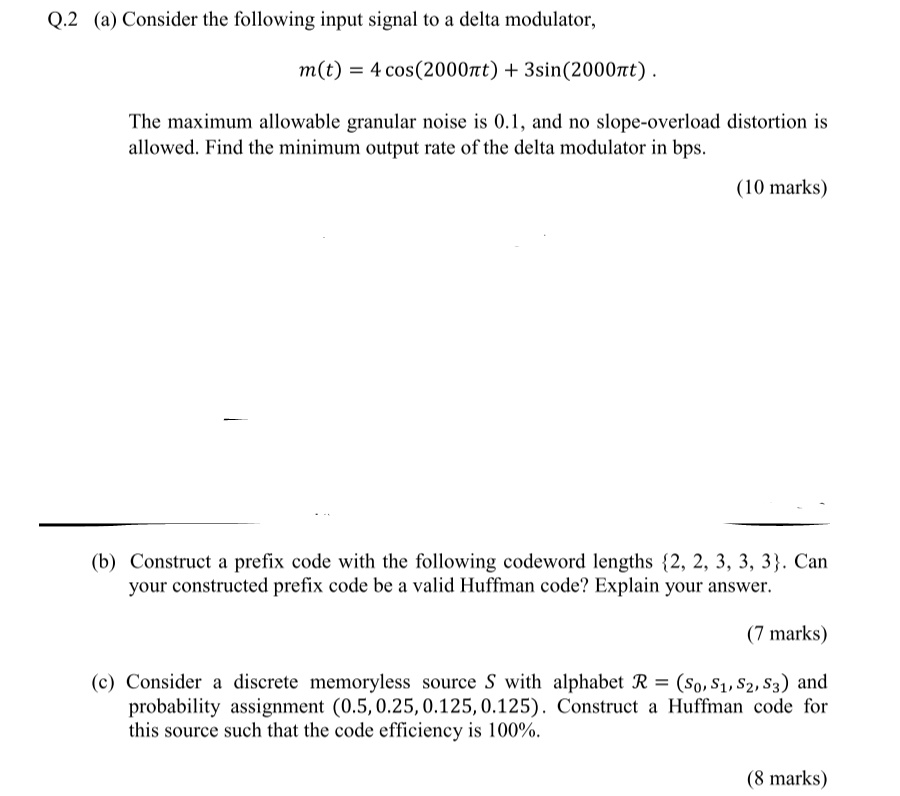 q2 a consider the following input signal to a delta modulator mt ...