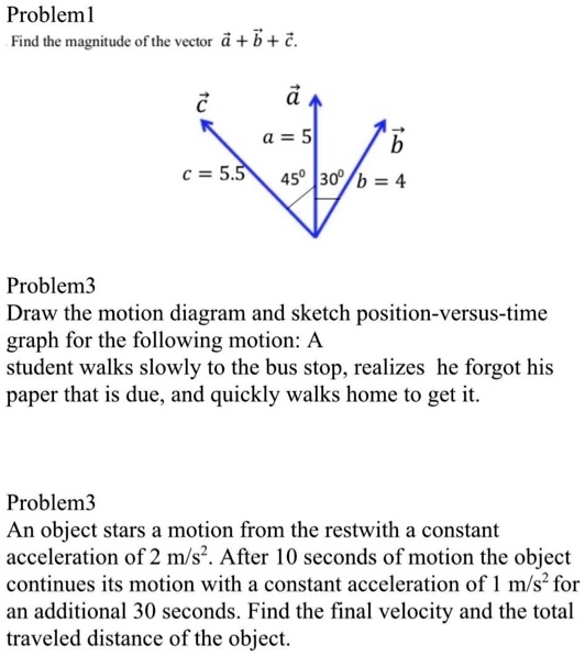 Solvedproblem Find The Magnitude Ofthe Vector Aband A 5 B 450 30 B 4 C 55 Problem3
