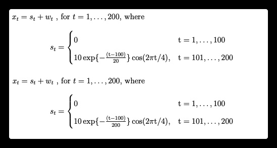 Consider a signal-plus-noise model of the general form xt = st + wt, where wt is Gaussian white ...