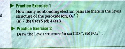 practice exercise how many nonbonding electron pairs are there in the ...