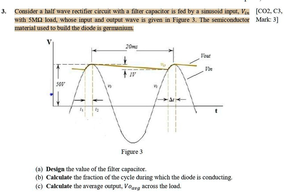 SOLVED: Explain and describe widely please Consider a half-wave rectifier circuit with a filter ...