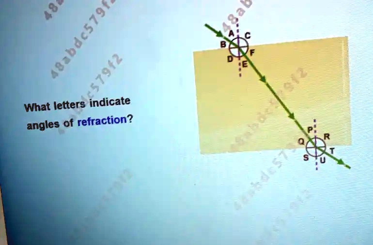 [GET ANSWER] What letters indicate angles of refraction?