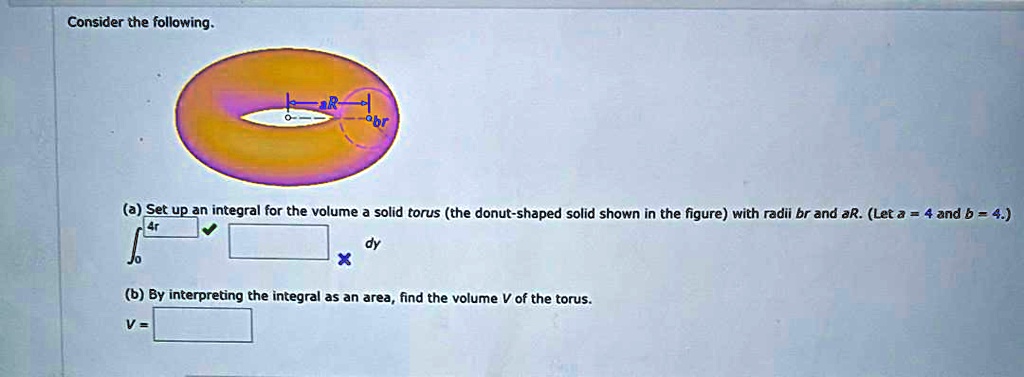 SOLVED:Consider the following: obr (a) Set_Upan integral for the volume ...