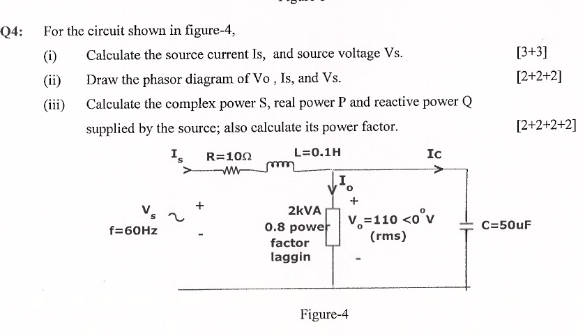 SOLVED: Q4: For the circuit shown in Figure 4, calculate the source current Is and source ...