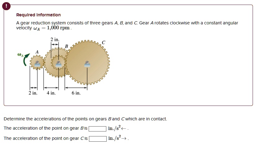 required information a gear reduction system consists of three gears a ...