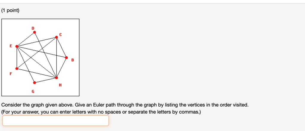 Solved Point Consider The Graph Given Above Give An Euler Path Through The Graph By Listing