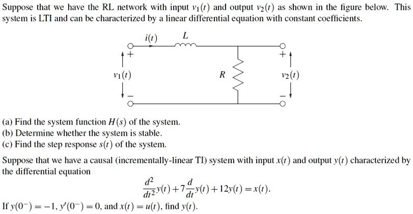 suppose that we have the rl network with input v and output v2 as shown ...