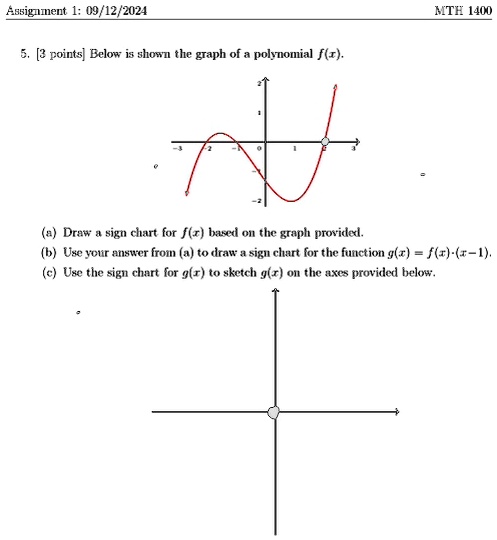 Assignment 1: 09/12/2024 5. [3 points] Below is shown the graph of a ...