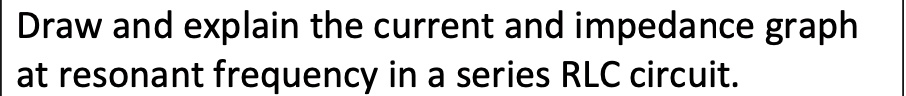 SOLVED: Draw and explain the current and impedance graph at resonant ...