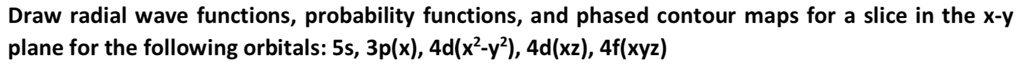 Draw radial wave functions, probability functions, and phased contour ...