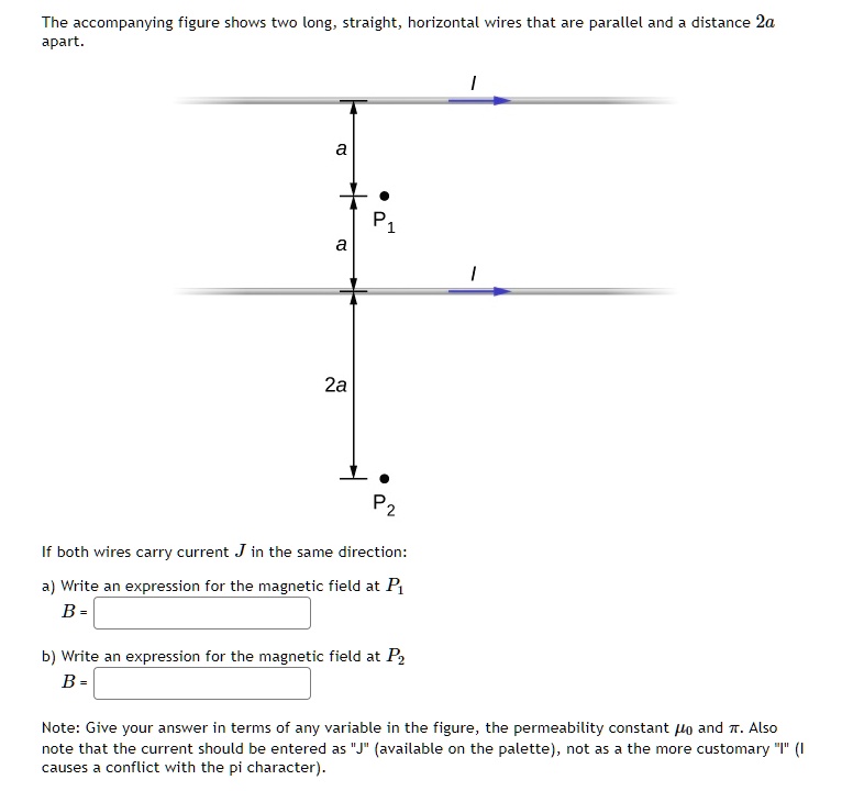 the accompanying figure shows two long straight horizontal wires that ...