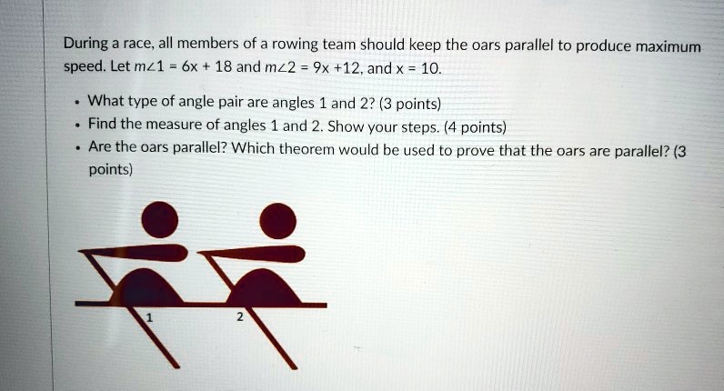 during race all members of a rowing team should keep the oars parallel ...