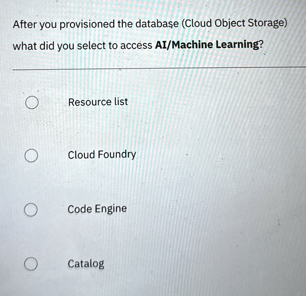 after you provisioned the database cloud object storage what did you ...