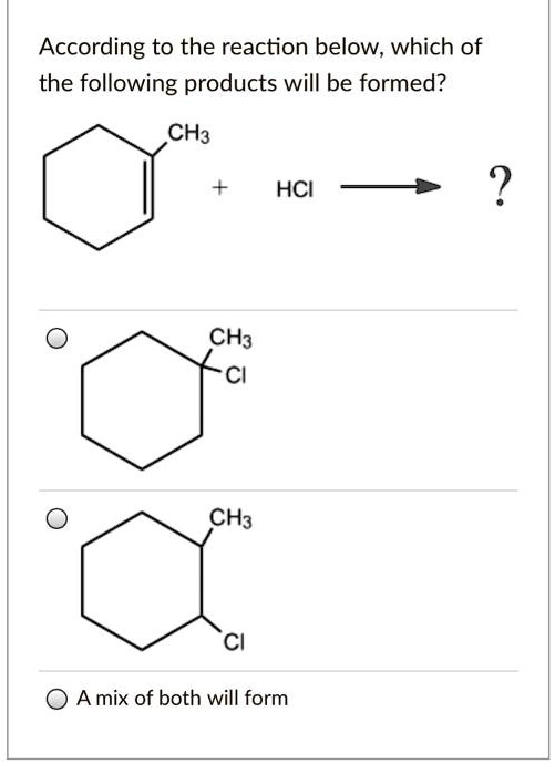 SOLVED: According to the reaction below; which of the following ...