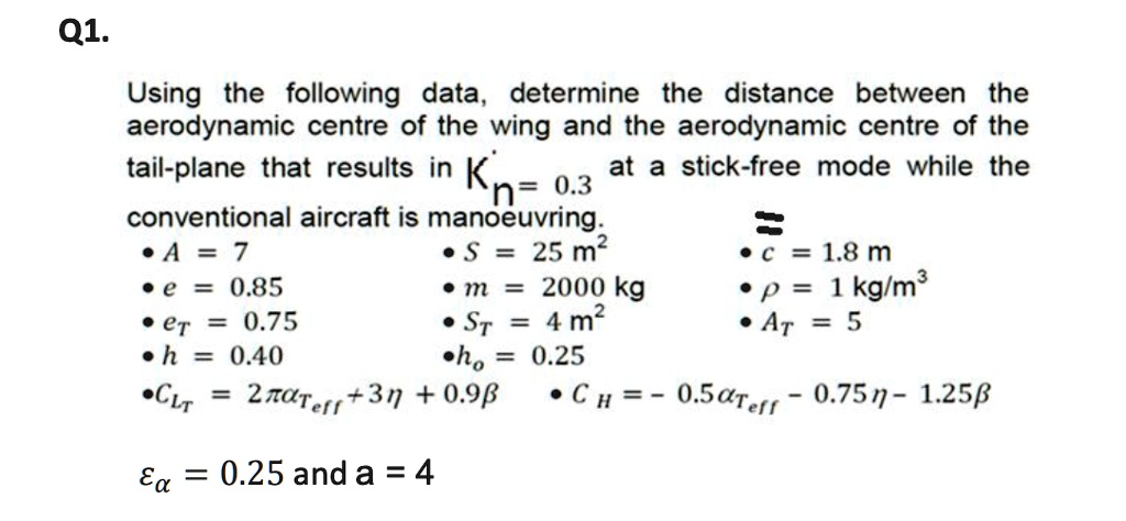 Q1. Using the following data, determine the distance between the ...