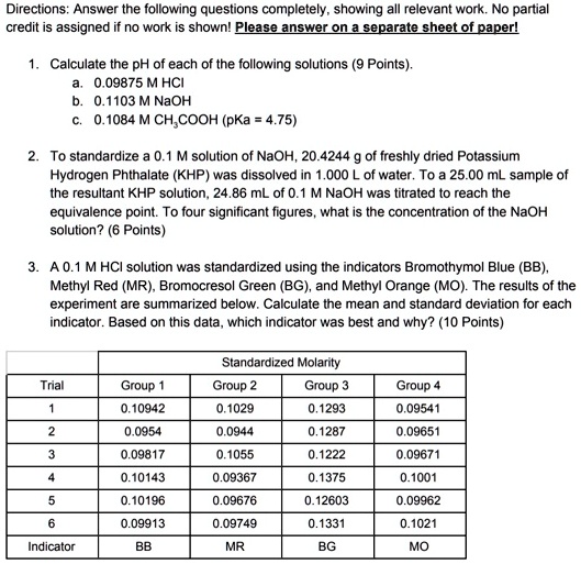directions answer the following questions completely showing all relevant work no partial credit ...