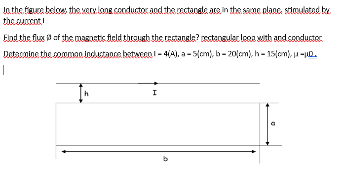 SOLVED: In the figure below, the verx long conducter and the rectangle ...