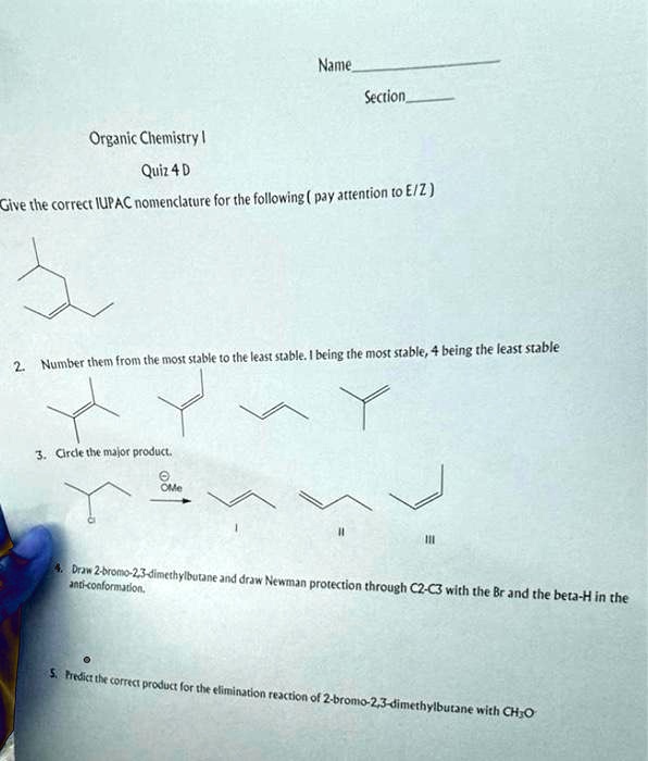 Naming Organic Compounds Quiz