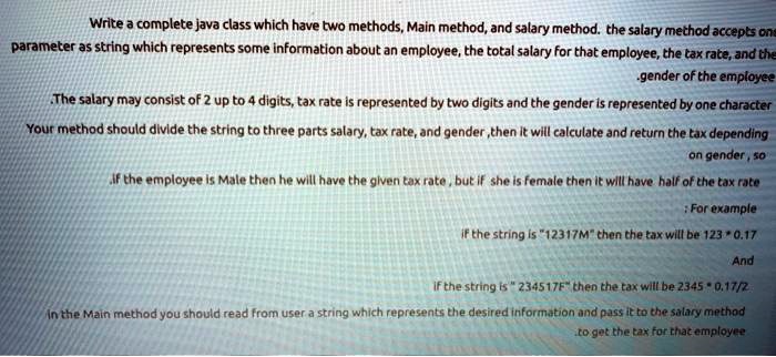 Write a complete java class which have two methods, Main method, and ...