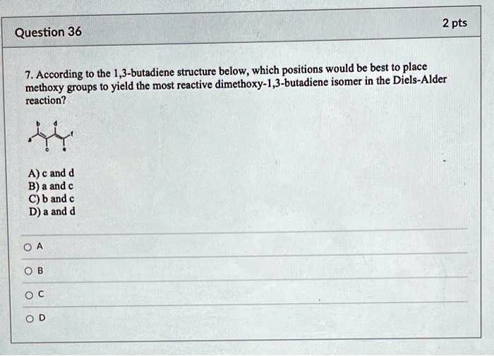 SOLVED: According to the 1,3-butadiene structure below, which positions ...