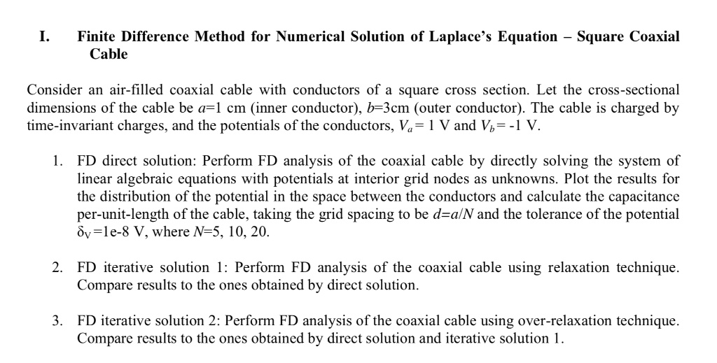 I. Finite Difference Method for Numerical Solution of Laplace's ...