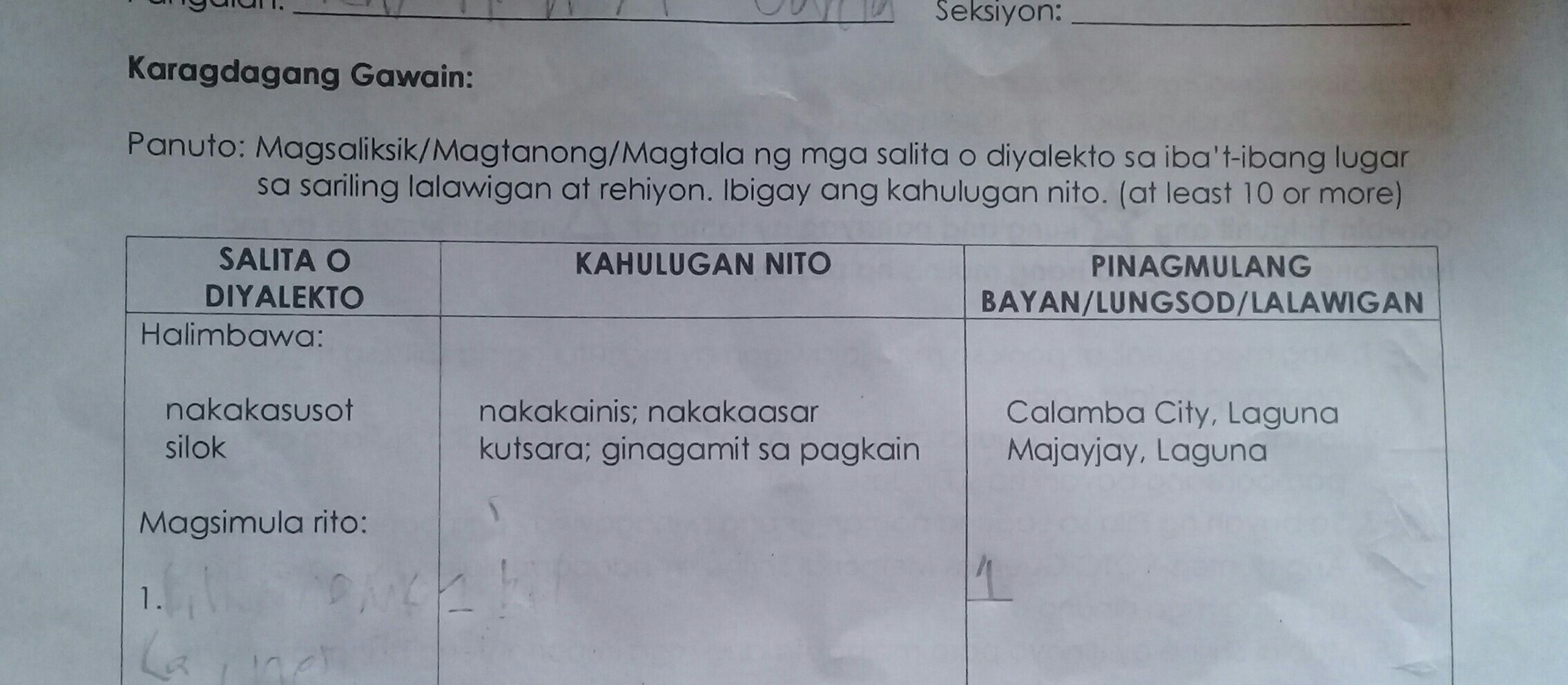 karagdagang gawain panuto magsaliksikmagtanongmagtala ng mga salita o ... karagdagang gawain panuto magsaliksikmagtanongmagtala ng mga salita o ...