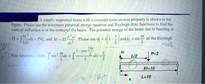 SOLVED: A simply supported beam with a constant cross section property ...