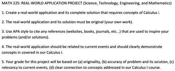 math 225 real world application project science technology engineering ...