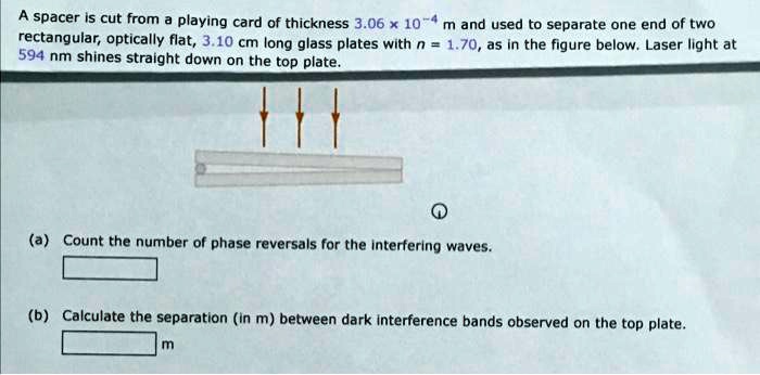 SOLVED: A spacer Is cut from plaving card of thickness 3.06 m and used ...