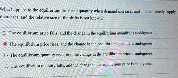 What happens to the equilibrium price and quantity when demand ...