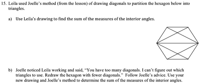 SOLVED: Leila used Joelle's method (from the lesson) of drawing ...