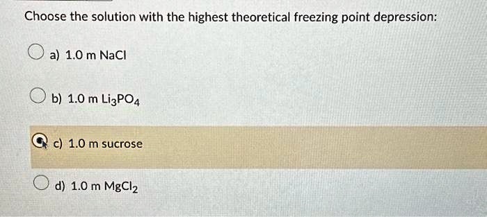SOLVED: Texts: Choose the solution with the highest theoretical ...