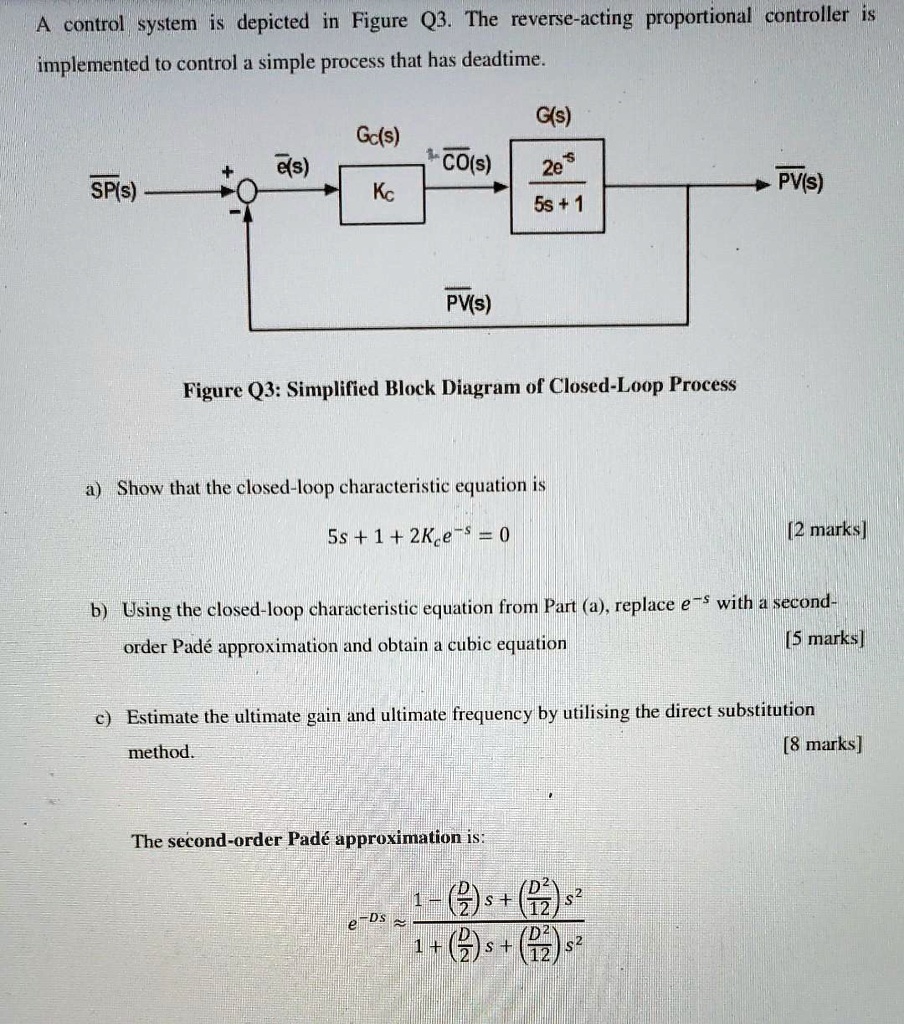 SOLVED: A control system is depicted in Figure Q3. The reverse-acting proportional controller is ...