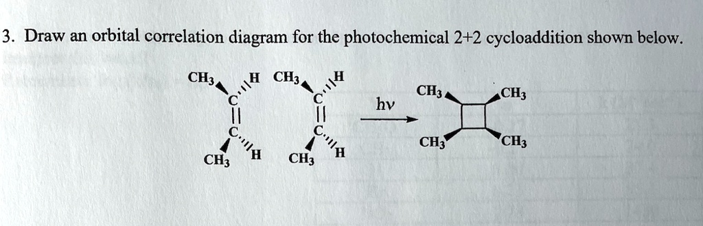 SOLVED: 3. Draw an orbital correlation diagram for the photochemical 2 ...