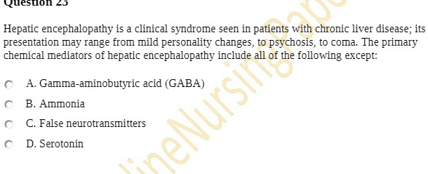 SOLVED: Hepatic encephalopathy is a clinical syndrome seen in patients ...