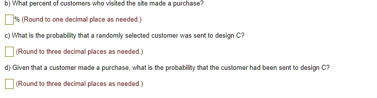 what percent customers who visited the site made purchase round t0 one ...