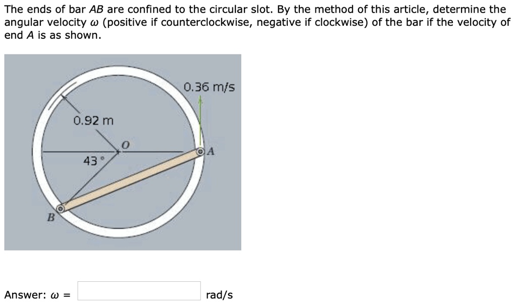 SOLVED: The ends of bar AB are confined to the circular slot. By the method of this article ...