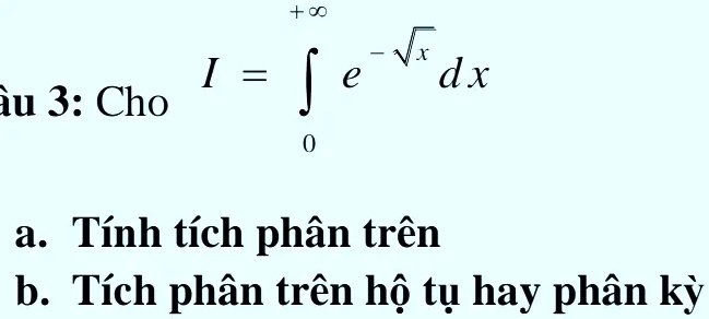Solved A TÃnh TÃch Phân Trên đưá Ng Cong B TÃch Phân Trên