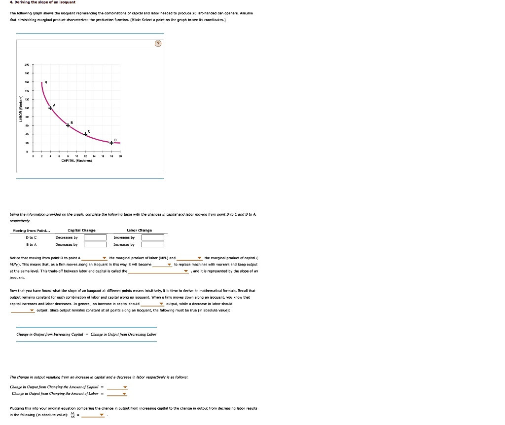 SOLVED: The following graph shows the isoquant representing the ...