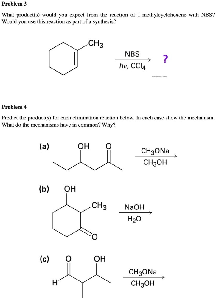 SOLVED: Problem 3 What product(s) would you expect from the reaction of 1-methylcyclohexene with ...