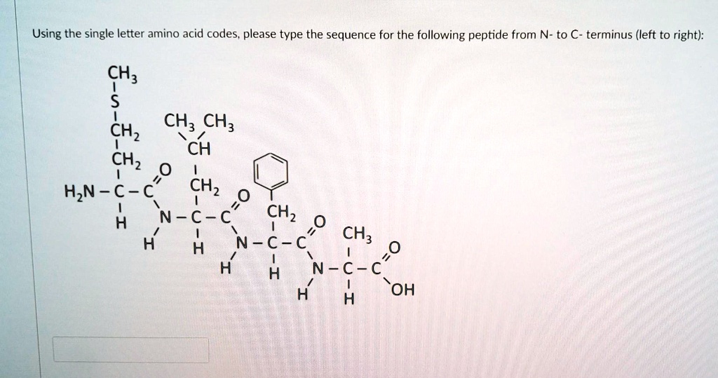 SOLVED: Using the single letter amino acid codes, please type the ...