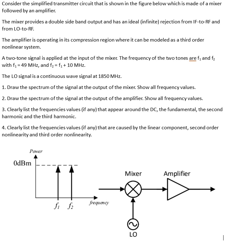 SOLVED: Texts: Consider the simplified transmitter circuit that is ...